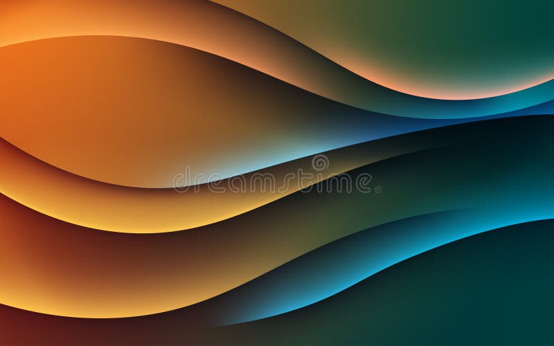 Dynamic Abstract Green Orange Diagonal Shape Light and Shadow Wavy ...