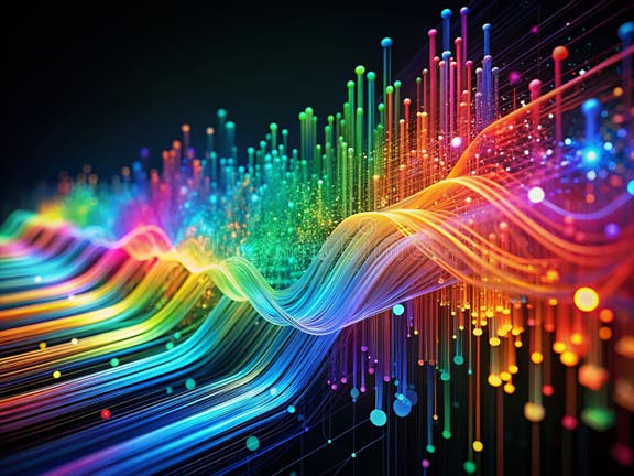 Dynamic Abstract Hexadecimal Code Flowing Lines a Visually Striking ...