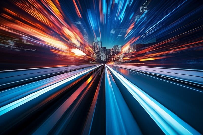 Dynamic Abstract: High-speed MRT Track Illustrates Motion Light ...