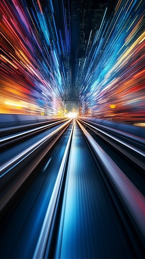 Dynamic Abstract: High-speed MRT Track Illustrates Motion Light ...