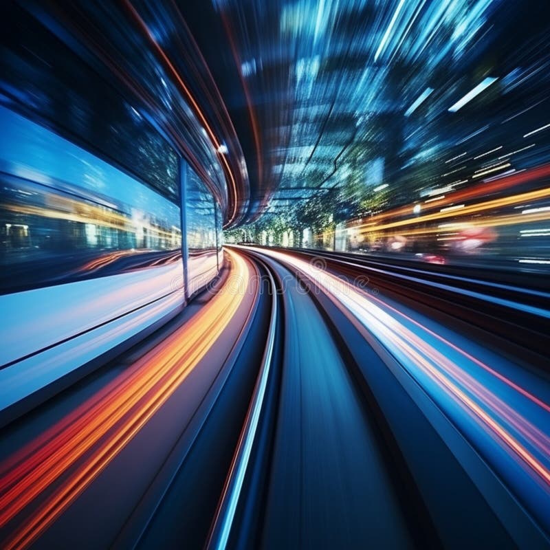 Dynamic Abstract: High-speed MRT Track Illustrates Motion Light ...