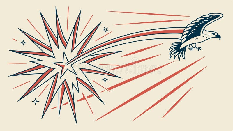 Dynamic Abstract Illustration of Birds Flying through Bursts of Light ...