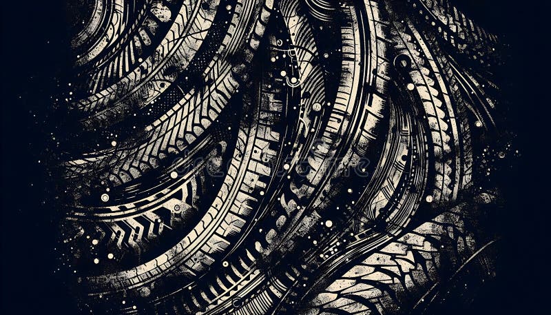 Dynamic Abstract Illustration of Overlapping Tire Treads Creating ...
