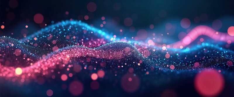 Dynamic Abstract Illustration Shows Shifting Particles. Wave-like ...