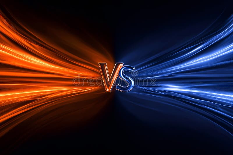 Dynamic Abstract Image Depicting a Fiery Orange Versus Icy Blue Face ...