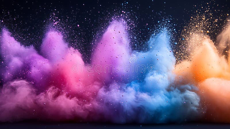Abstract Colored Powder Explosion Art Dark Background Artistic Display ...