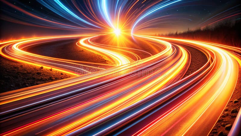 Dynamic Abstract Image Featuring Intricate Speed Lines Neon Light ...