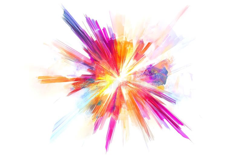 A Dynamic Abstract Image Featuring a Radiating Burst of Vibrant and ...