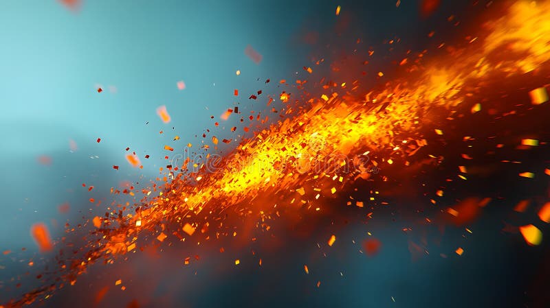 Fiery Explosion Abstract Energy Power and Motion Background AI ...