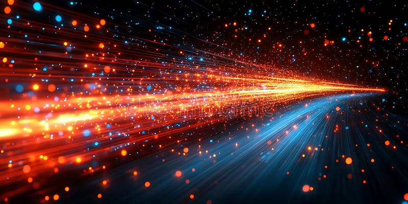 Abstract Data Stream Visualization with Red and Blue Light Rays on a ...