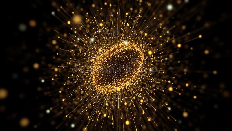 Golden Explosion of Radiating Particles in a Dark Void Stock ...