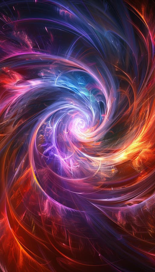 Dynamic Abstract Image of a Swirling Light Vortex with Glowing Edges ...