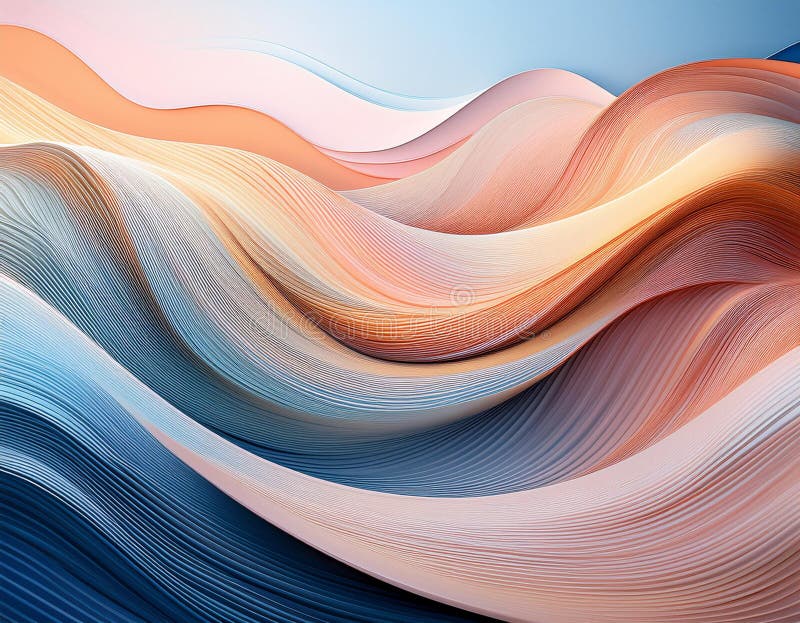 Abstract Flowing Waves 2 stock illustration. Illustration of tones ...