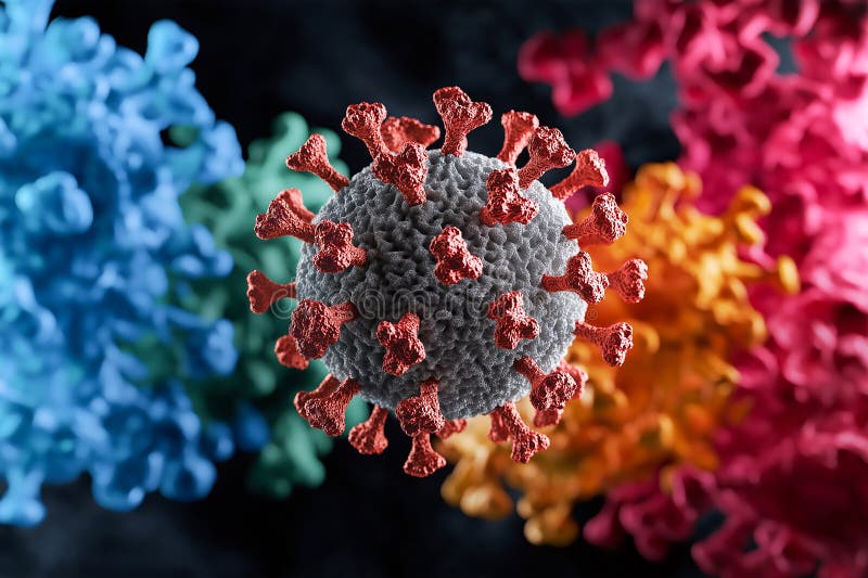 A Dynamic Abstract Image of Virus Swirling in Vibrant Colors Showcasing ...