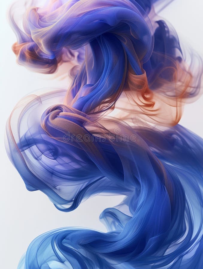 Dynamic Abstract Ink Swirls on White Generative AI Stock Illustration ...