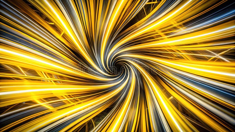 Dynamic Abstract Intertwining Lines in Vibrant Yellow Black and White a ...
