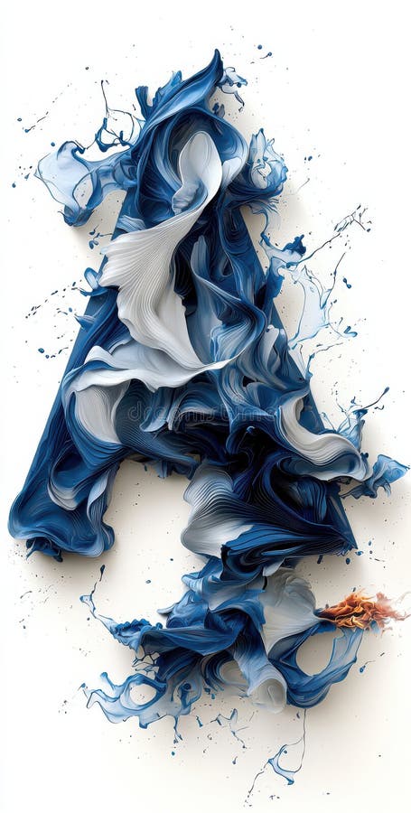 Dynamic Abstract Letter a Designed in Flowing Blue and White Hues with ...