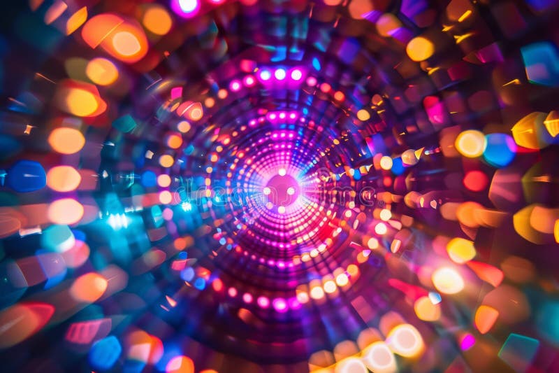 Dynamic Abstract Light Patterns Creating a Beautiful Colorful Tunnel ...