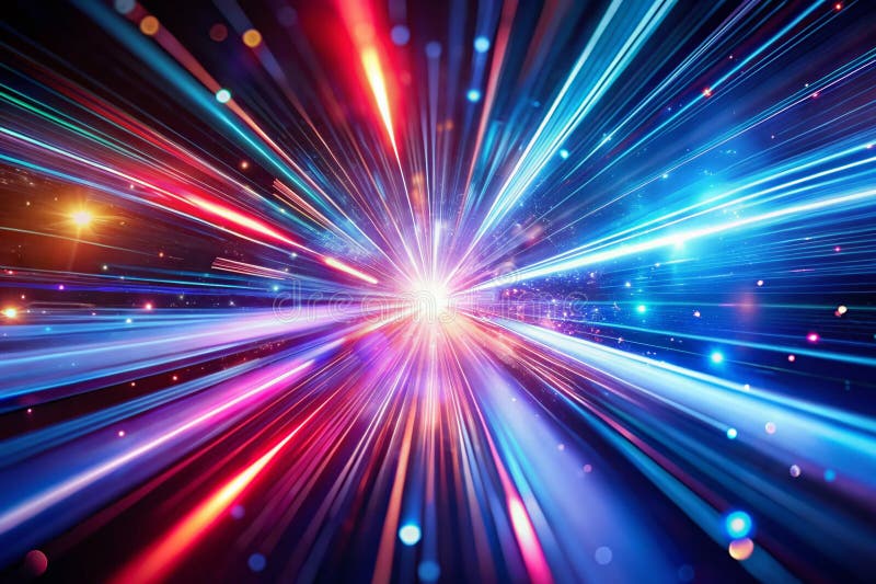 Dynamic Abstract Light Speed Background Futuristic Rays and Glowing ...