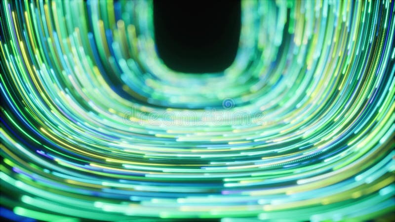 Dynamic Abstract Light Trails Illustrating Energy and Motion on a Dark ...