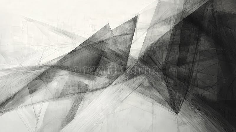 Dynamic Abstract Line Drawing Paths Dissolve in Monochrome Layers ...