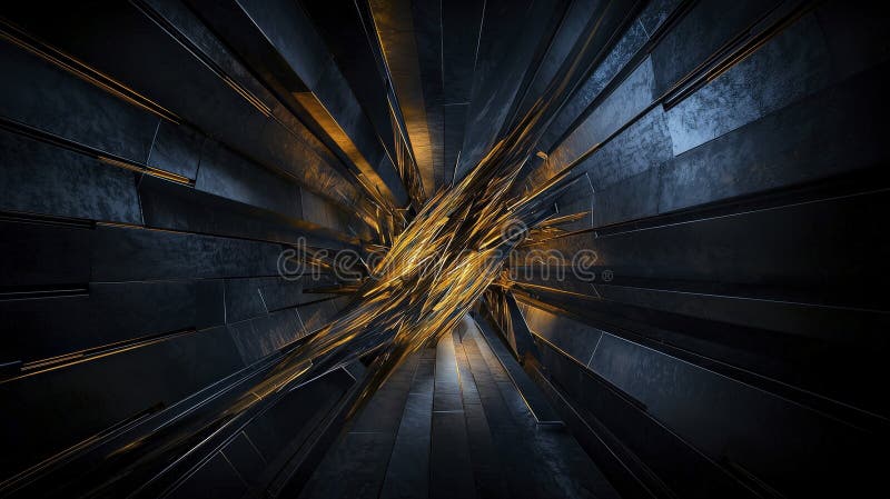 Dynamic Abstract Lines Converging in Striking Contrast Digital Art ...