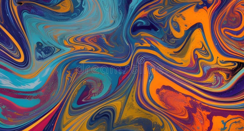 Dynamic Abstract Liquid Art, Colors in Motion, Energetic Representation ...