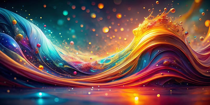 Dynamic Abstract Liquid Flow Background with Sparkling Gradient Accents ...