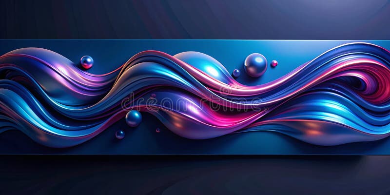 Dynamic Abstract Liquid Forms Immersive 3D Fluid Art on a Deep Blue ...