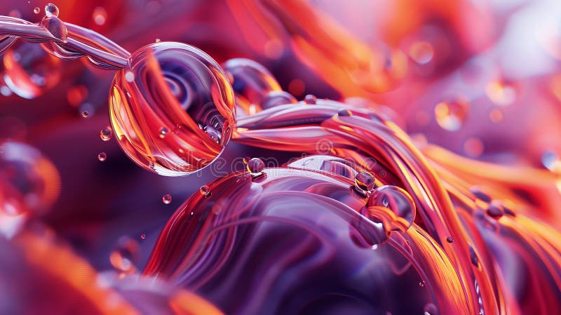 Dynamic Abstract Liquid Shapes in Vivid Colors with Reflections Stock ...
