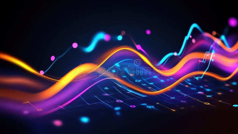 Dynamic Abstract Music Background with Colorful Lines and Flowing ...
