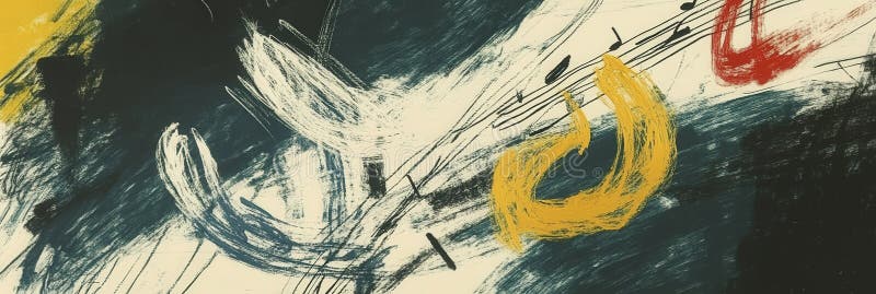 Dynamic Abstract Music Notes in Brush Stroke Style Stock Illustration ...