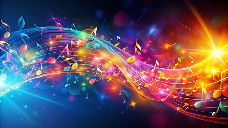 Dynamic Abstract Music Notes a Vibrant Visual Representation of Sound ...