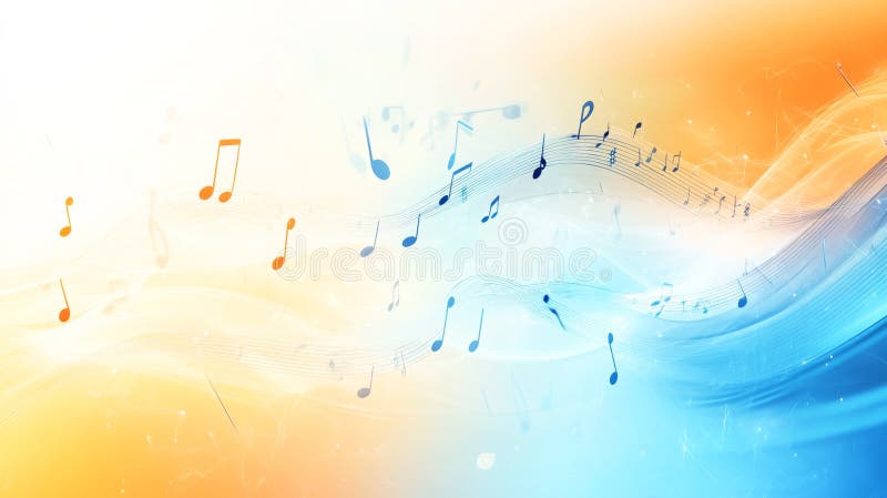 Dynamic Abstract Musical Background with Flowing Staff Lines and ...