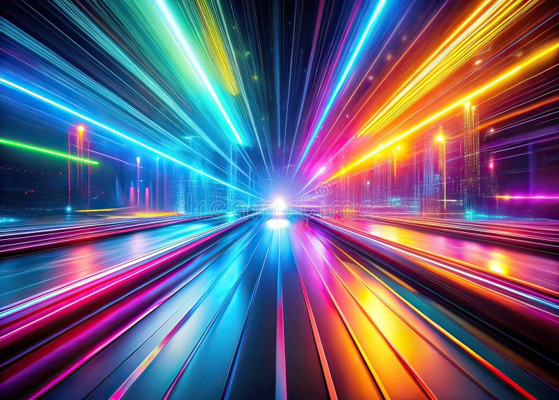 Dynamic Abstract Neon Light Background with Left Subject Copy Space ...