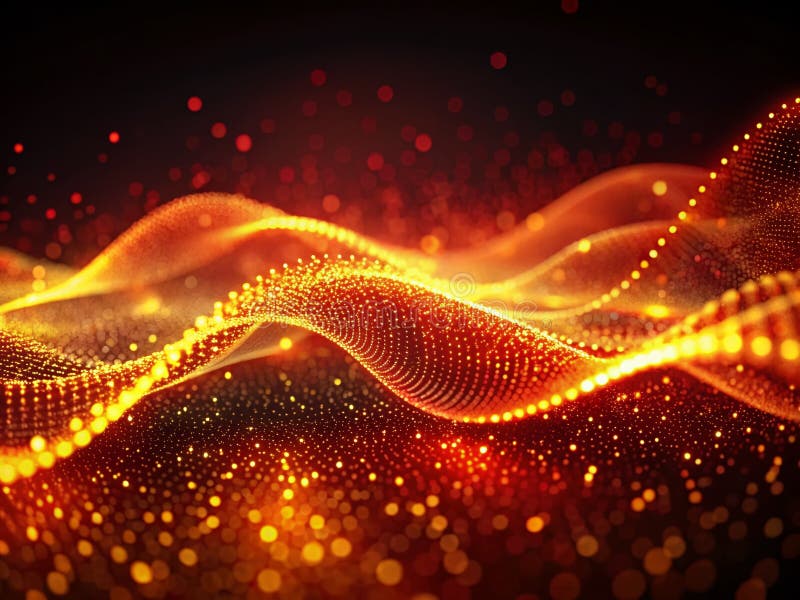 Dynamic Abstract Neon Wave Background Animation Vibrant Red and Yellow ...