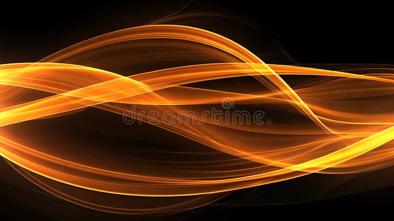 Dynamic Abstract Orange and Black Light Waves, Glowing Lines in Motion ...