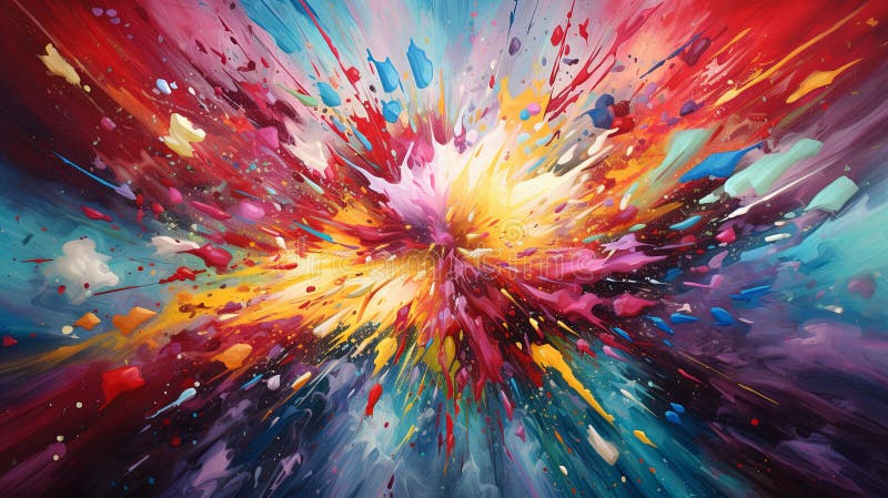 Vibrant Abstract Explosion of Color in Contemporary Art Style Stock ...