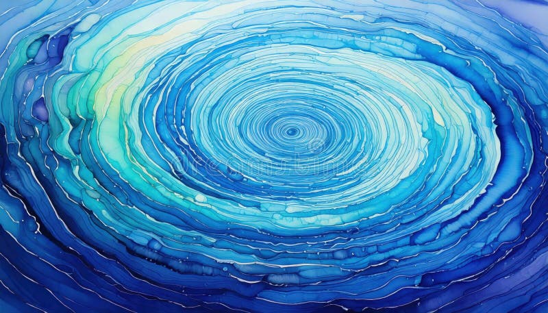 A Dynamic Abstract Painting Depicting a Mesmerizing Blue Vortex with ...