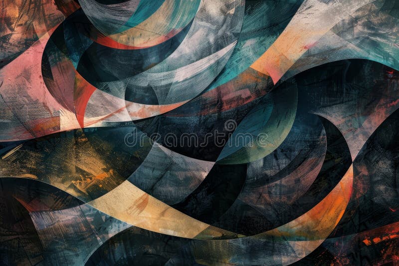 Dynamic Abstract Painting Featuring an Array of Vivid Colors and Varied ...