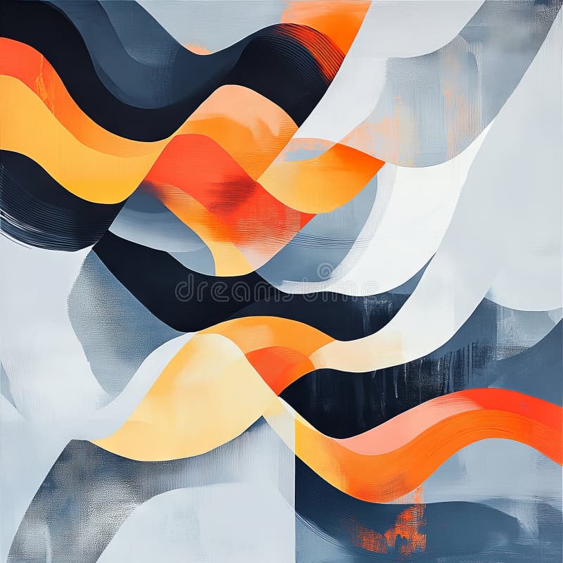 Abstract Modern Art with Vibrant Waves Stock Illustration ...