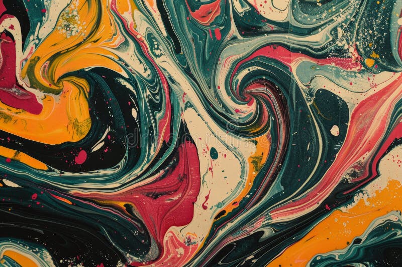 A Dynamic Abstract Painting Featuring a Mix of Vibrant Colors and ...