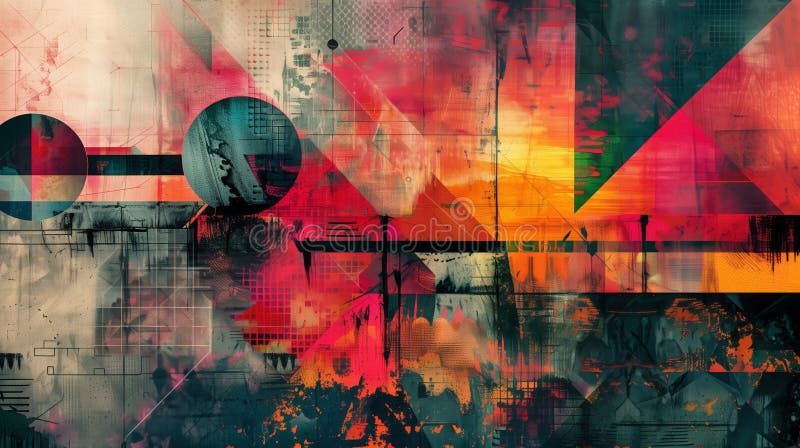 A Dynamic Abstract Painting Filled with a Multitude of Shapes and ...