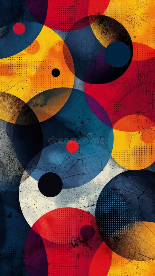 Dynamic Abstract Painting with Various Colors and Shapes Stock Image ...