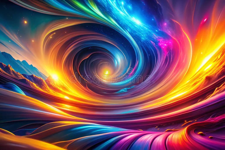 Dynamic Abstract Panoramic Animation Background Featuring Swirling ...