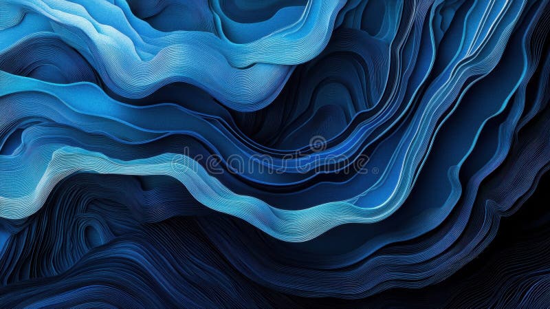 Dynamic Abstract Paper Cut Design Featuring Layered Water Waves in Deep ...