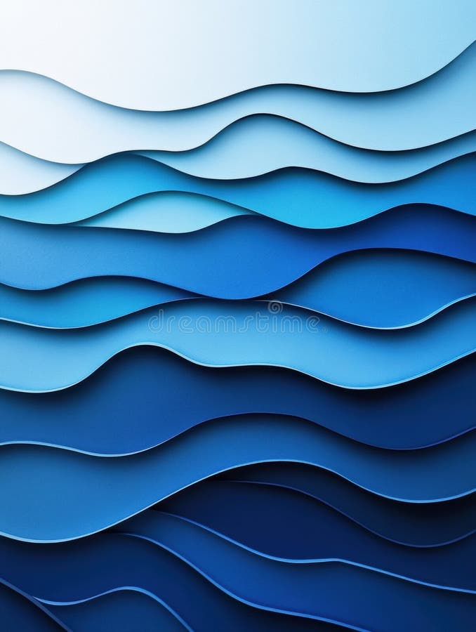 Dynamic Abstract Paper Cut Design Showcasing Layered Water Waves and ...