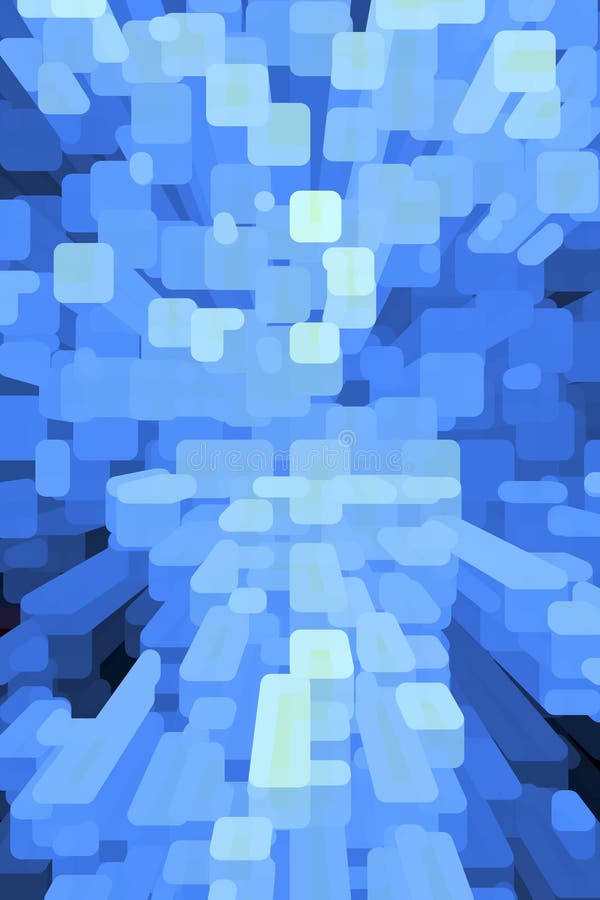 Dynamic Abstract Perspective Made of Blue Cubes. Ideal for Tech ...