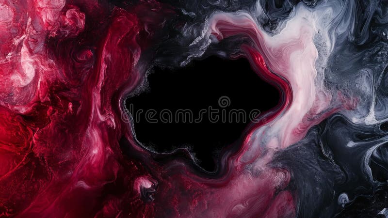 Dynamic Abstract Paint Vortex Red and Gray Black Frame Stock Video ...