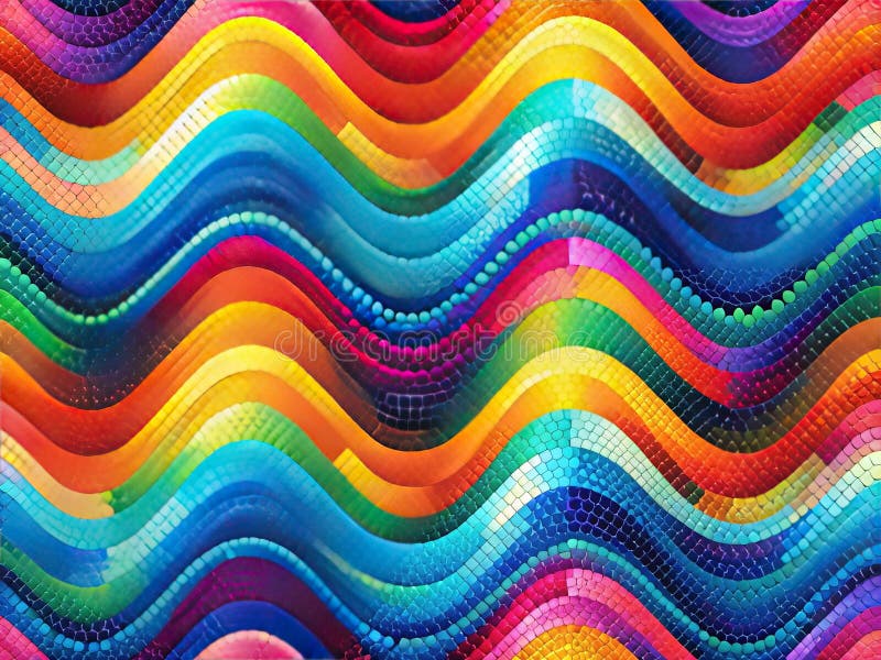 Dynamic Abstract Pixel Art Wave Background Vibrant Colors Geometric ...